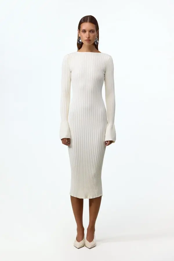 SAME Cuffed Ribbed Knit Dress