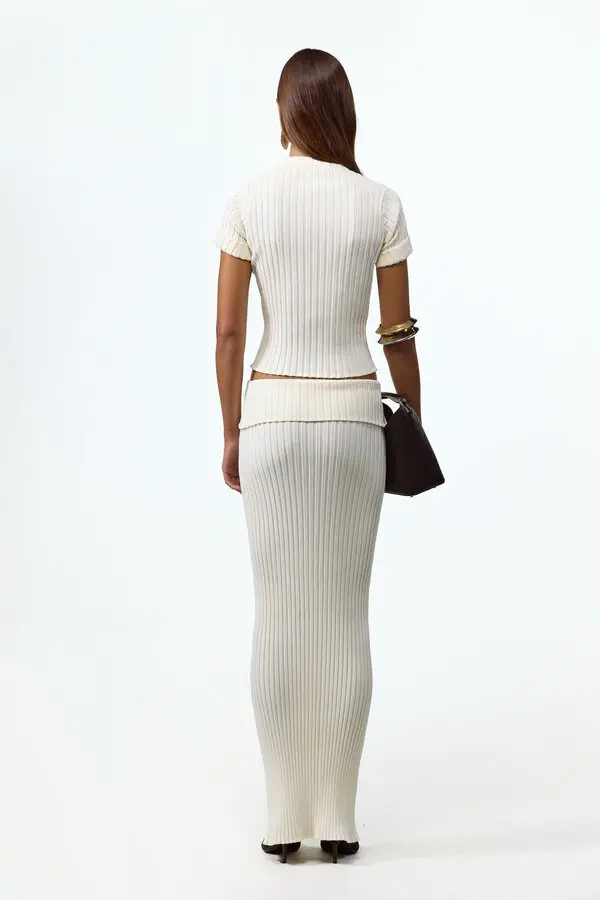 SAME Ribbed Knit Maxi Skirt