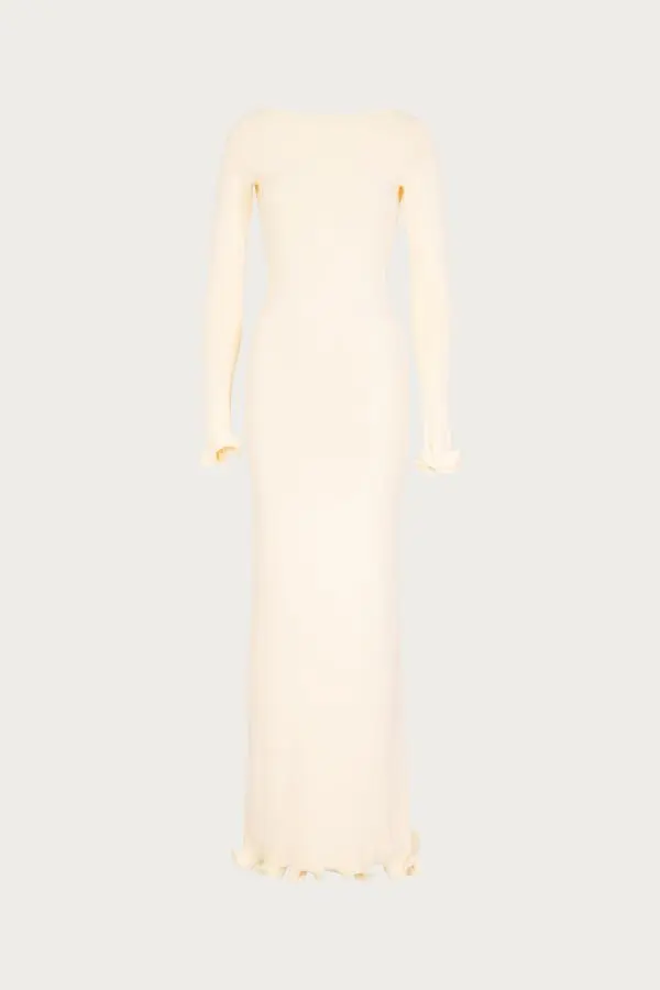 SAME Ruffle Hem Maxi Dress - Cream