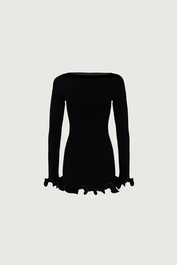 SAME Ruffle Hem Mini Dress