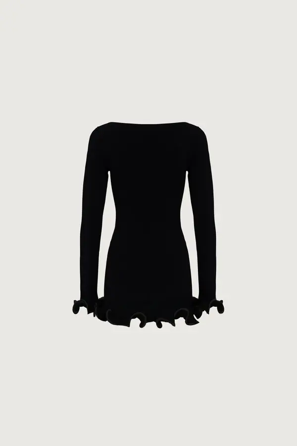 SAME Ruffle Hem Mini Dress