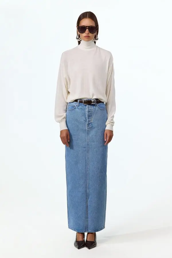 SAME DENIM The Denim Pencil Maxi Skirt