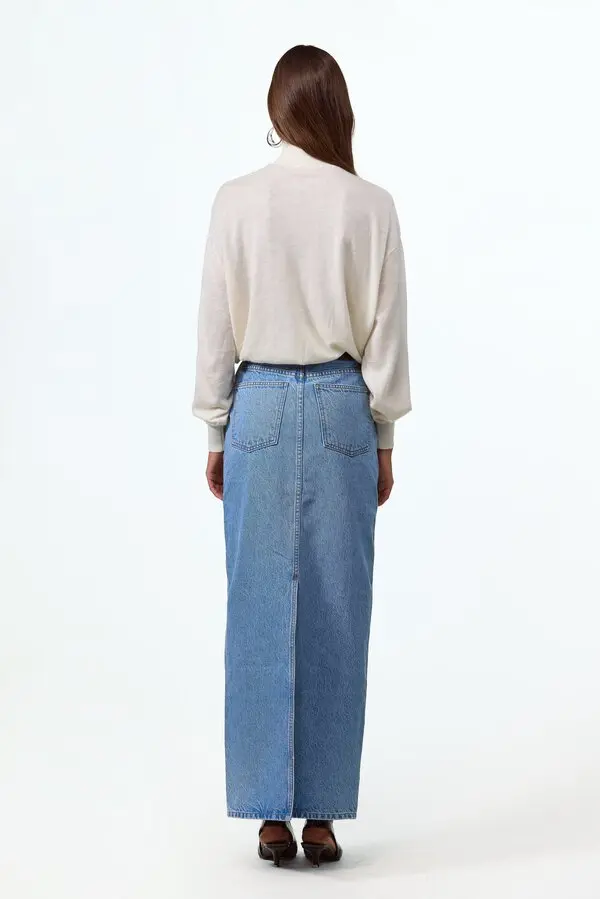 SAME DENIM The Denim Pencil Maxi Skirt