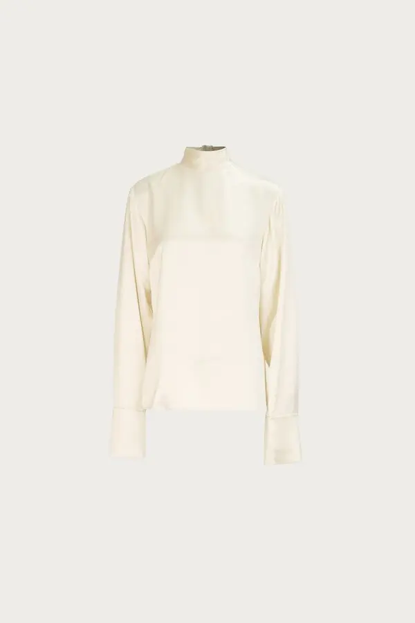 SAME Satin Long Sleeve Blouse
