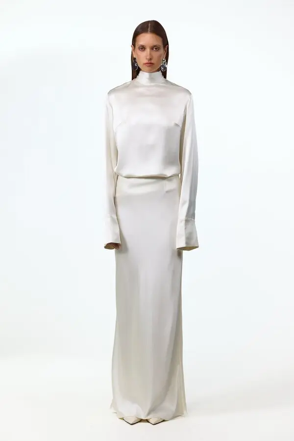 SAME Satin Long Sleeve Blouse