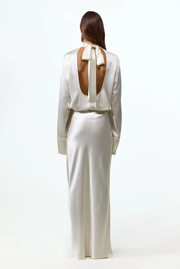 SAME Satin Long Sleeve Blouse