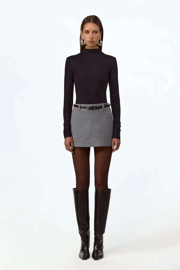 SAME Wool Mini Skirt - Gray