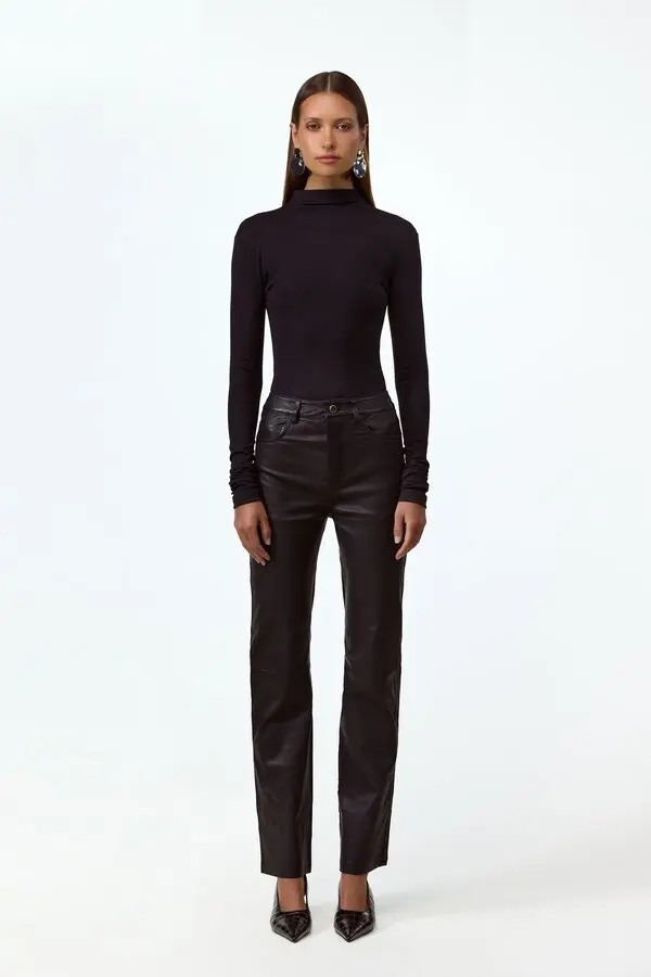 SAME The Perfect Leather Pant - Black