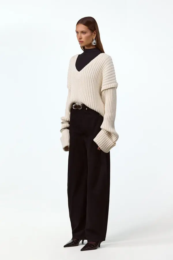 SAME Oversized V Neck Sweater