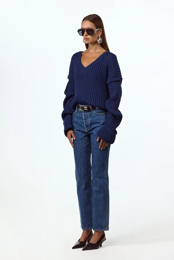 SAME Oversized V Neck Sweater