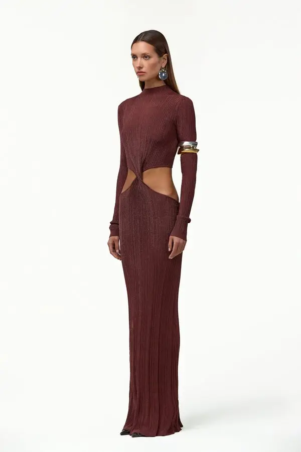 SAME Metallic Twist Maxi Dress