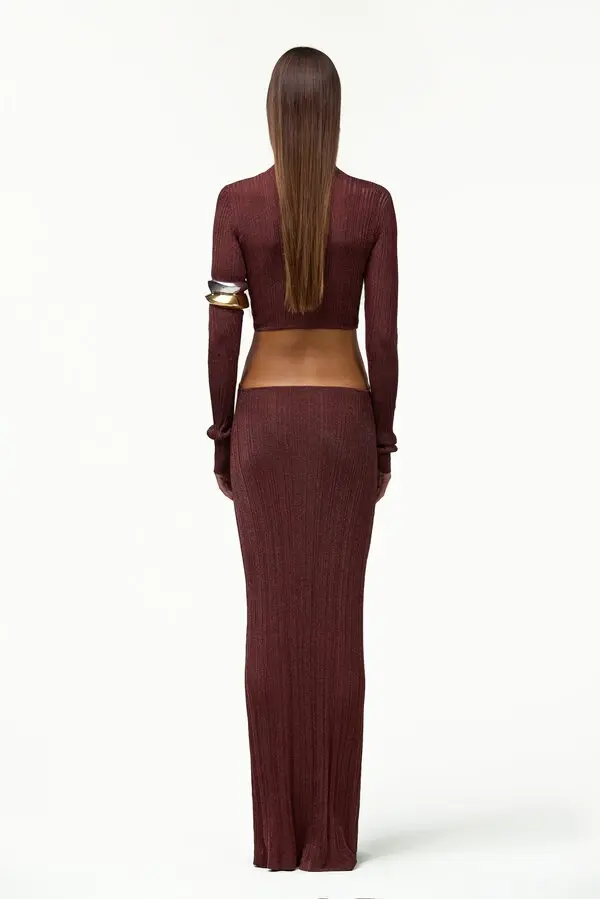 SAME Metallic Twist Maxi Dress