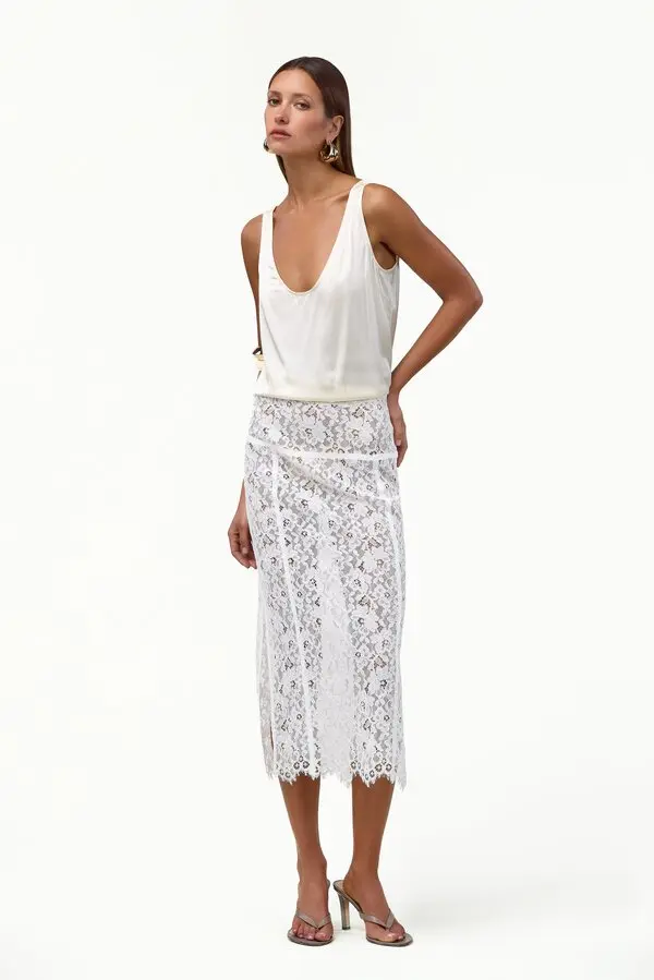 SAME Lace Midi Skirt