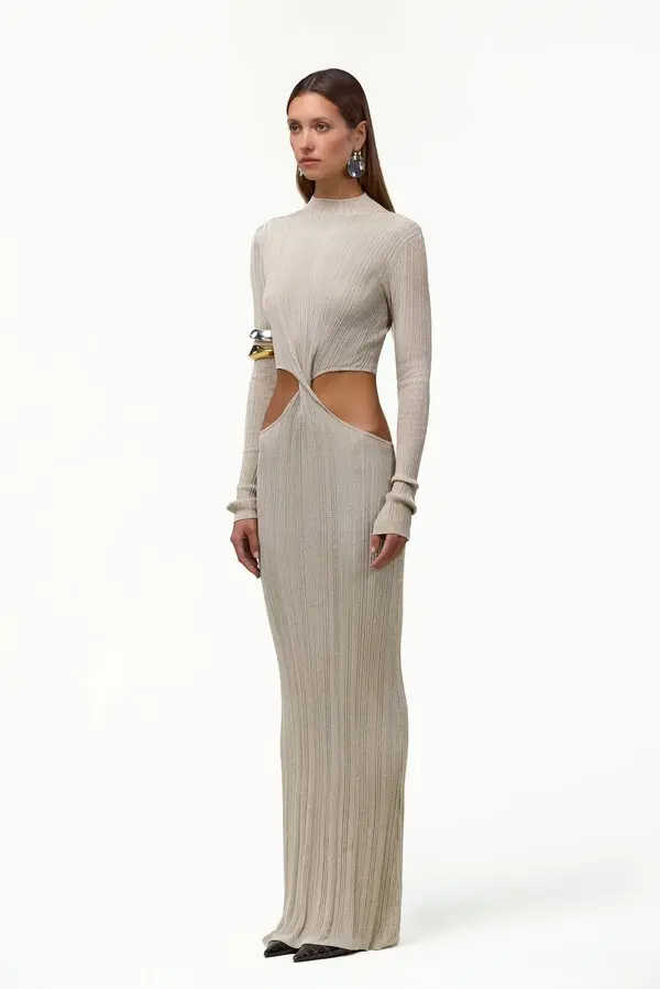 SAME Metallic Twist Maxi Dress
