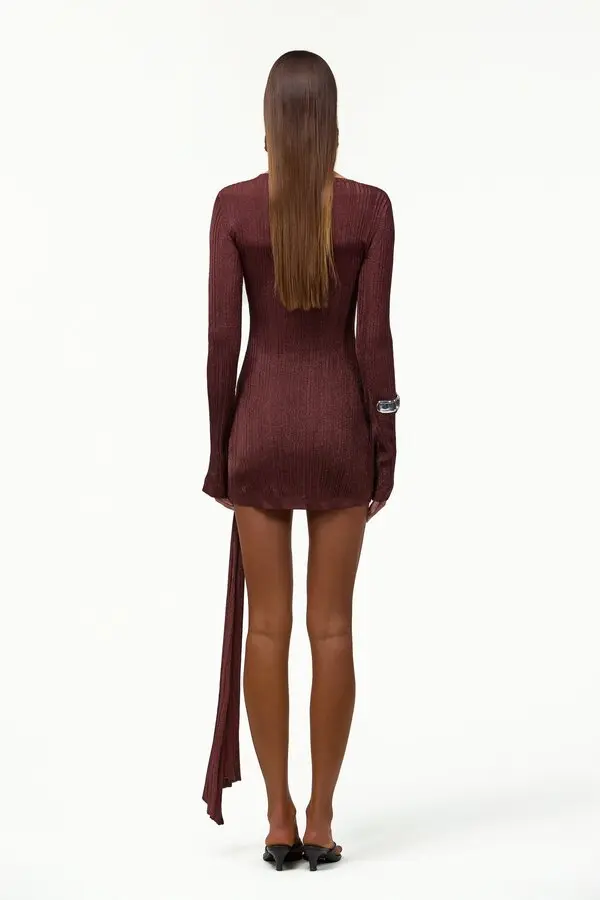 SAME Metallic Twist Mini Dress