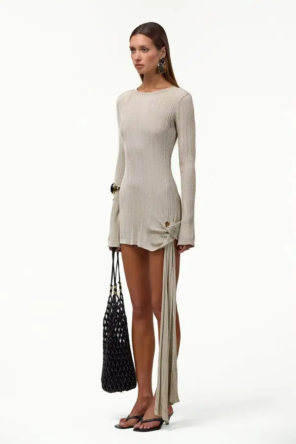 SAME Metallic Twist Mini Dress