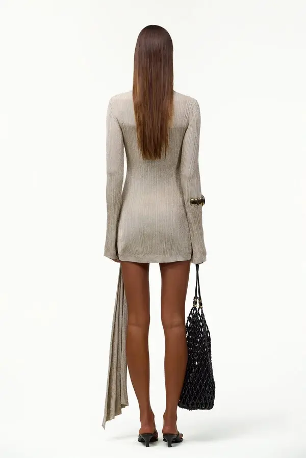 SAME Metallic Twist Mini Dress