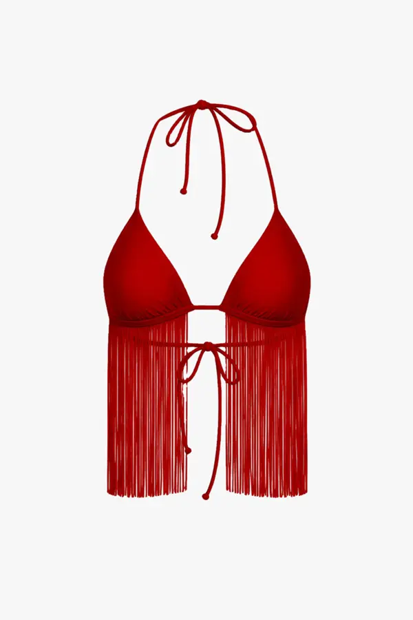 SAME LOS ANGELES Fringe Triangle Top