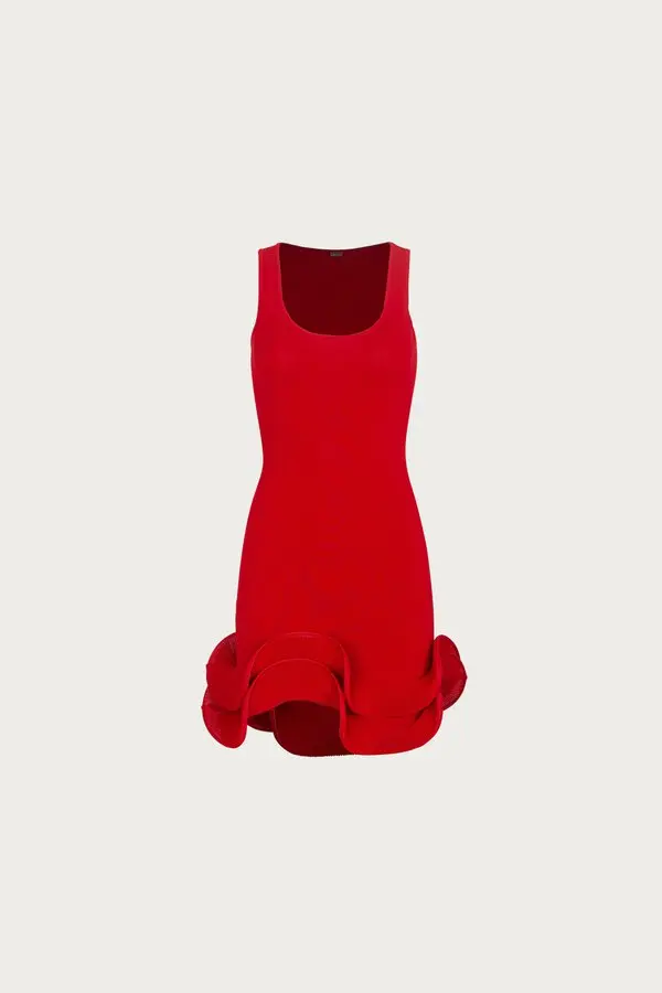 SAME Double Ruffle Hem Mini Dress