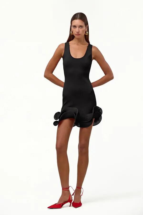 SAME Double Ruffle Hem Mini Dress