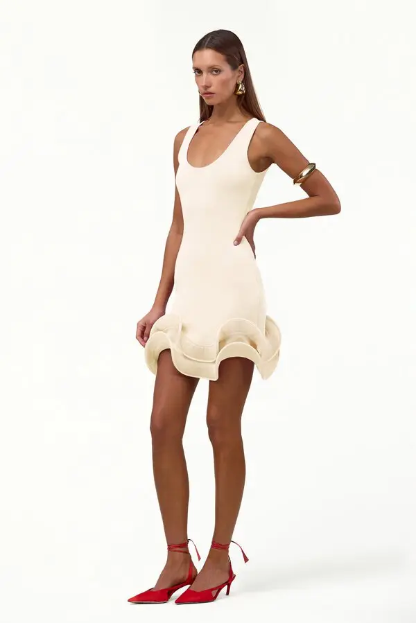 SAME Double Ruffle Hem Mini Dress