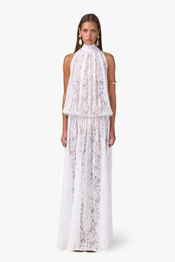 SAME Drop Waist Lace Gown