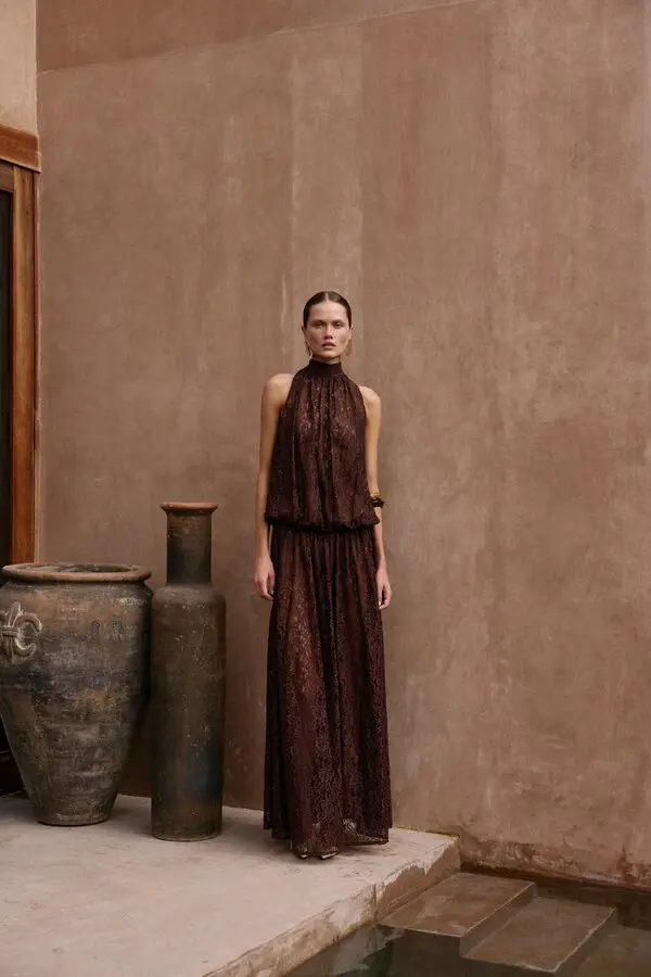 SAME Drop Waist Lace Gown