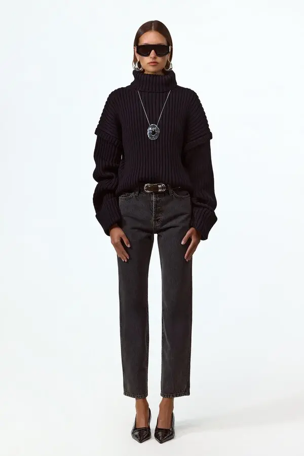 SAME Oversized Ribbed Wool Sweater