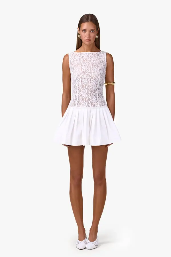 SAME Lace Poplin Mini Dress