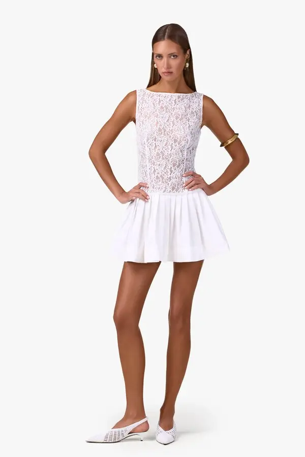 SAME Lace Poplin Mini Dress