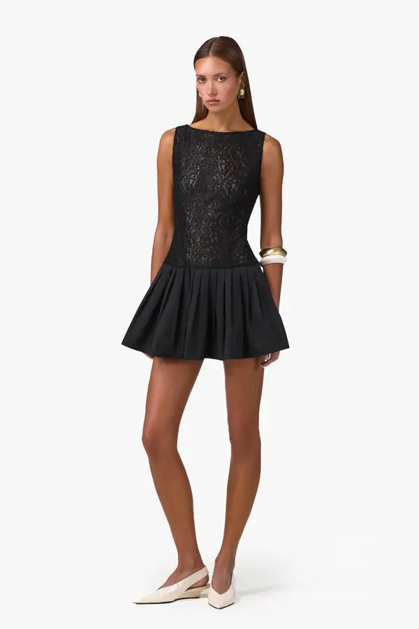 SAME Lace Poplin Mini Dress