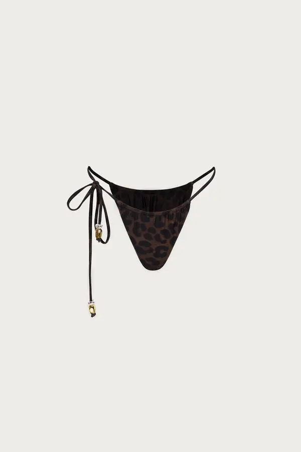 SAME LOS ANGELES Stone Beaded String Bottom - Cheetah