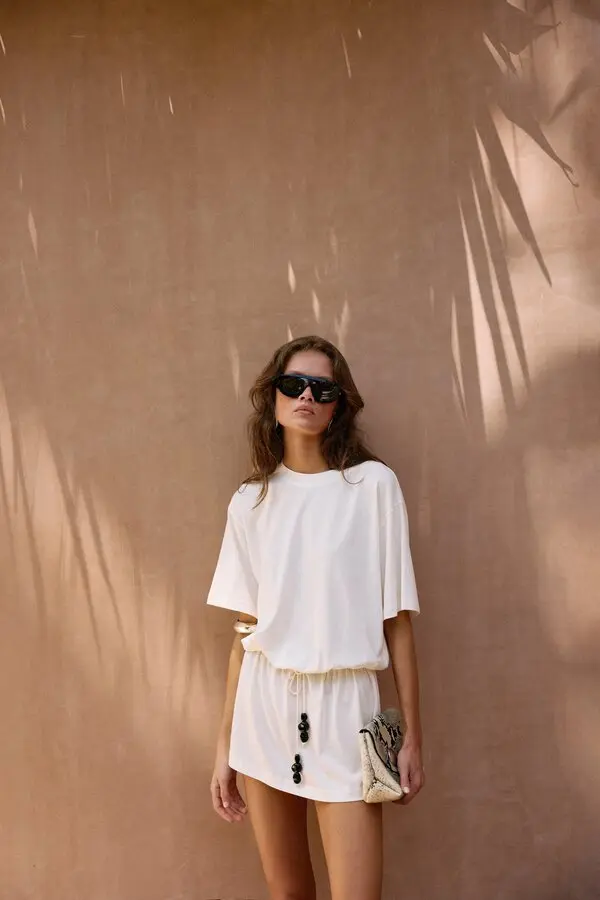 SAME Stone Beaded T-shirt Dress
