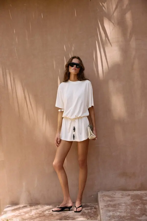 SAME Stone Beaded T-shirt Dress