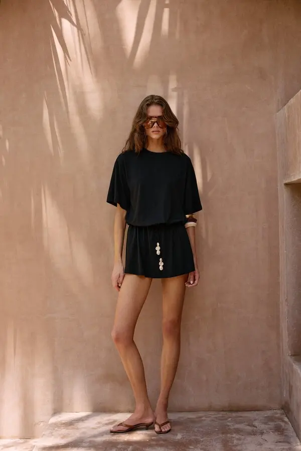SAME Stone Beaded T-shirt Dress