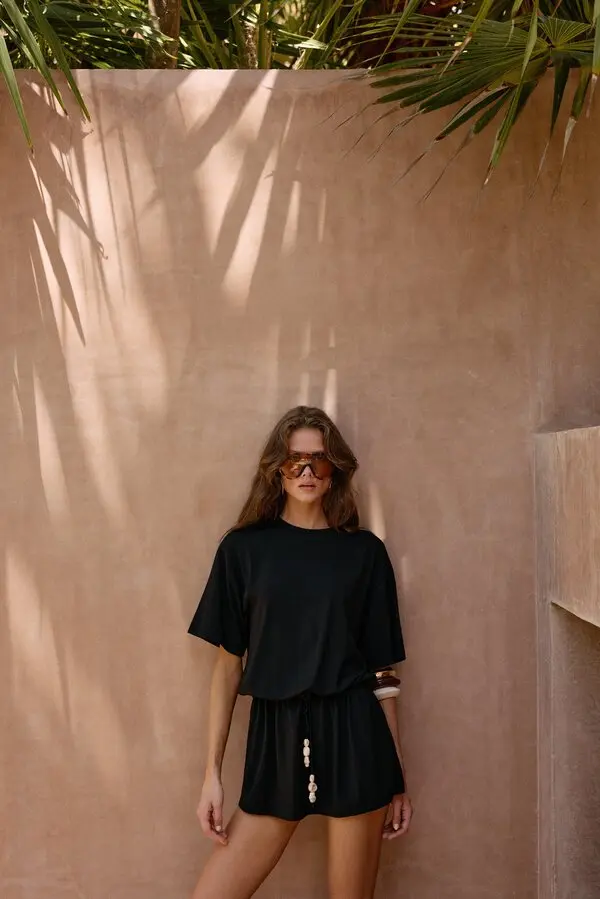 SAME Stone Beaded T-shirt Dress