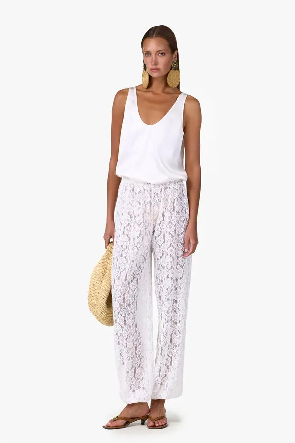 SAME Lace Balloon Pant - White