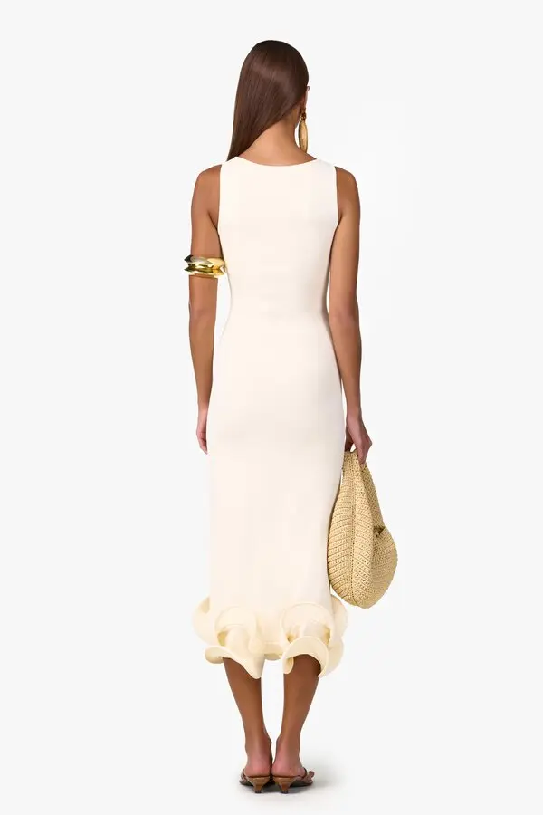 SAME Double Ruffle Hem Midi Dress