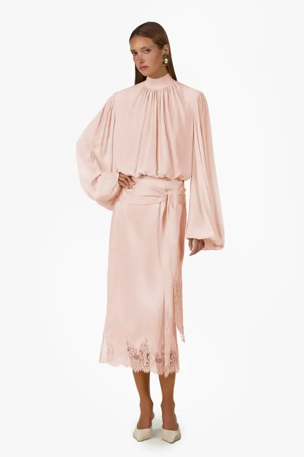 SAME Draped Sleeve Chiffon Top