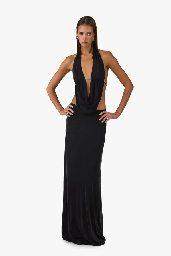 SAME Plunge Neck Maxi Dress