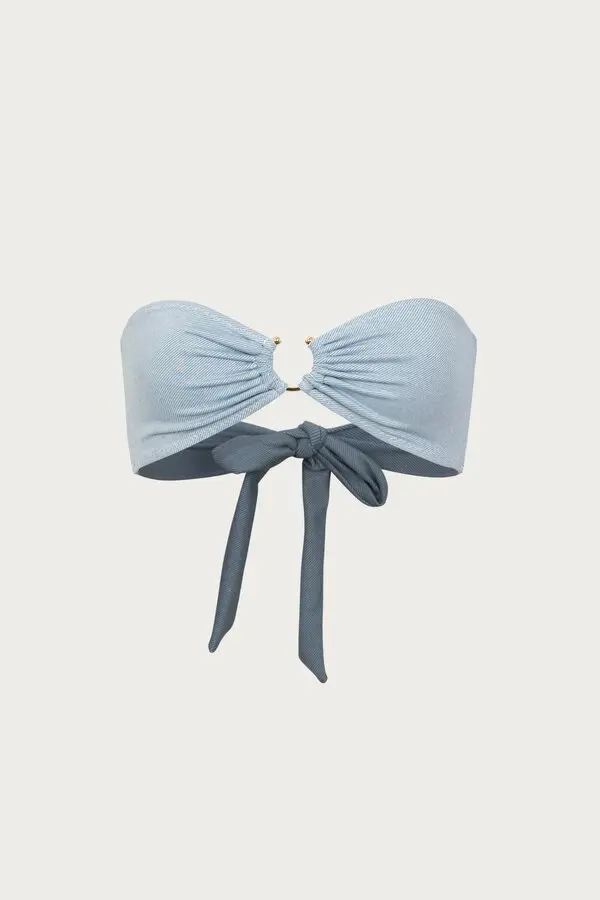 SAME LOS ANGELES Pierced Bandeau Top - Denim