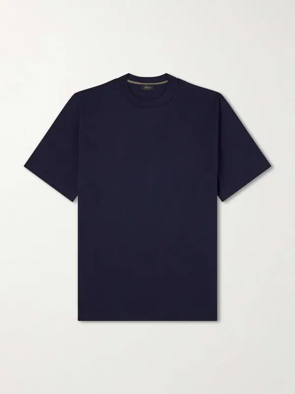 Brioni Cotton-jersey T-shirt - Blue