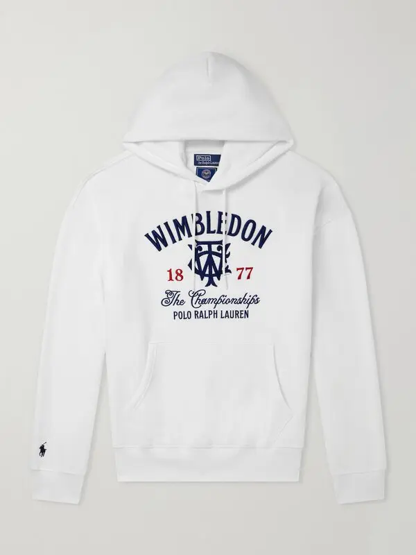 Polo Ralph Lauren Wimbledon Logo-embroidered Cotton Blend Hoodie