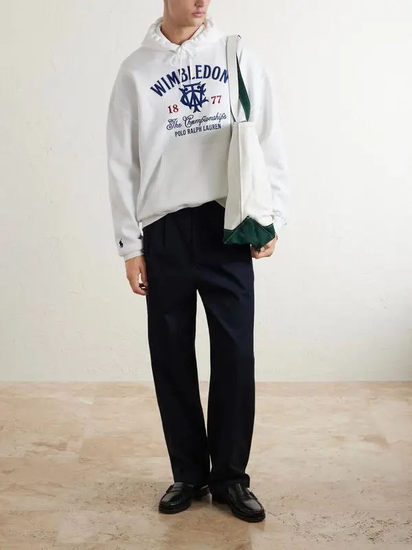 Polo Ralph Lauren Wimbledon Logo-embroidered Cotton Blend Hoodie