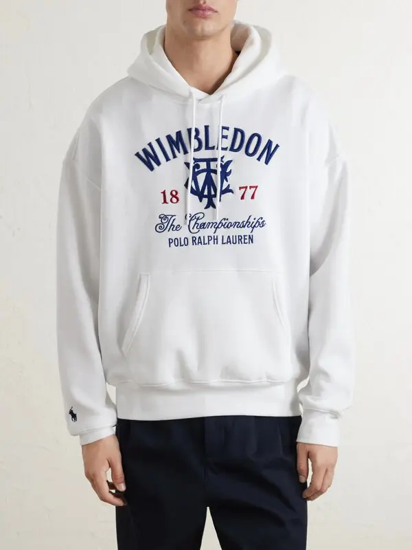 Polo Ralph Lauren Wimbledon Logo-embroidered Cotton Blend Hoodie