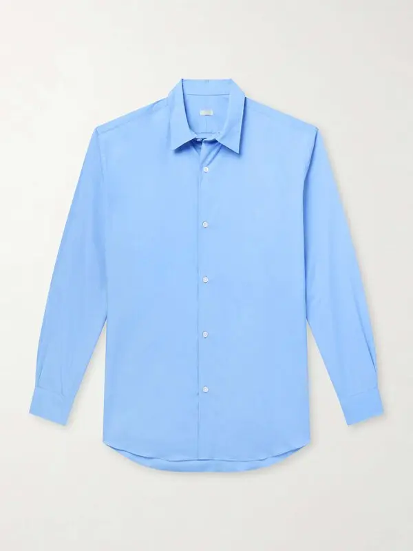 A.PRESSE Cotton-poplin Shirt - Blue