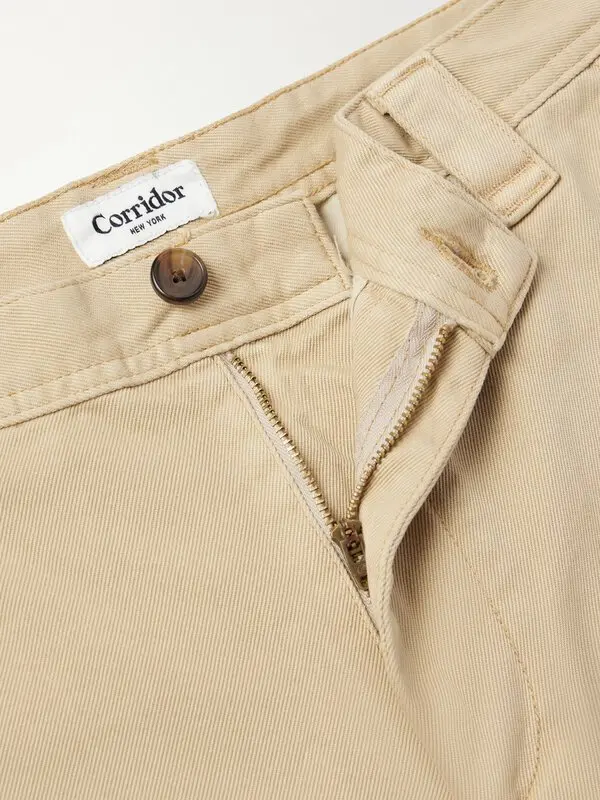 CORRIDOR Wide-leg Cotton-twill Trousers - Neutrals