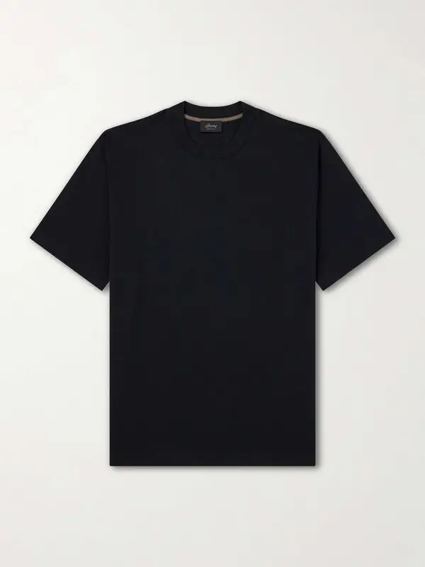 Brioni Cotton-jersey T-shirt - Black