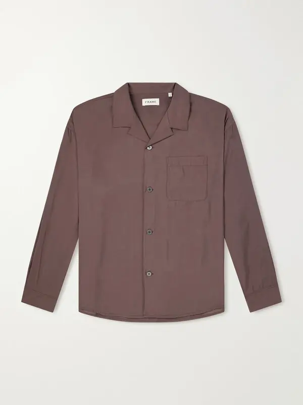 FRAME Modal-blend Pyjama Shirt - Brown