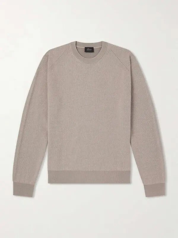 Brioni Cashmere And Wool-blend Sweater - Beige
